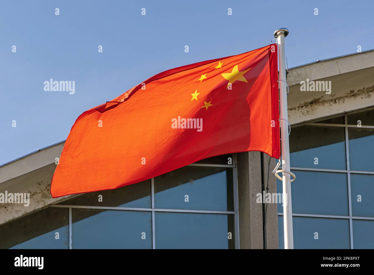 Red Flag People Republic of China in Front of Hall Stock Photo - Alamy