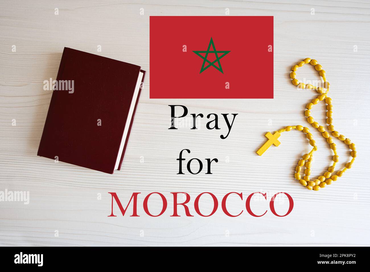 Pray for Morocco. Rosary and Holy Bible background Stock Photo - Alamy
