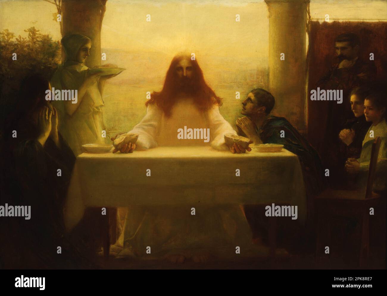 Christ and the Pilgrims at Emmaus 1898 by Pascal Dagnan-Bouveret Stock ...