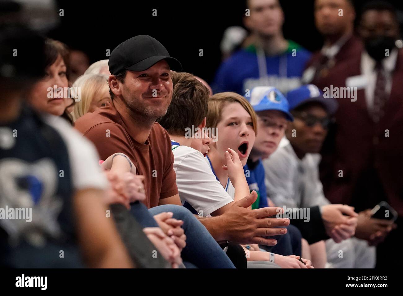 Former Dallas Cowboys quarterback Tony Romo watches play during the ...