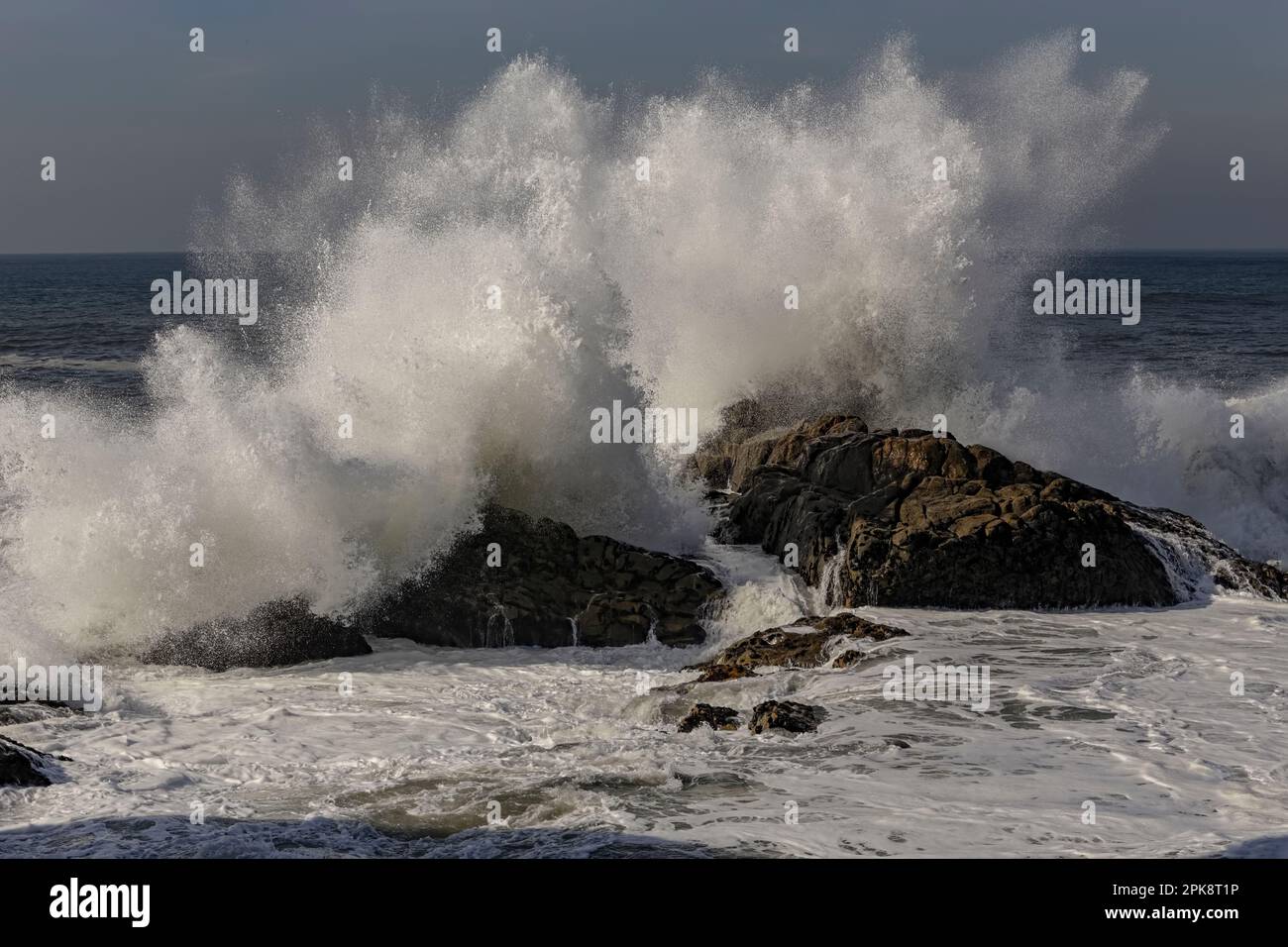 Big sea wave splash, northern Portugal Stock Photo - Alamy