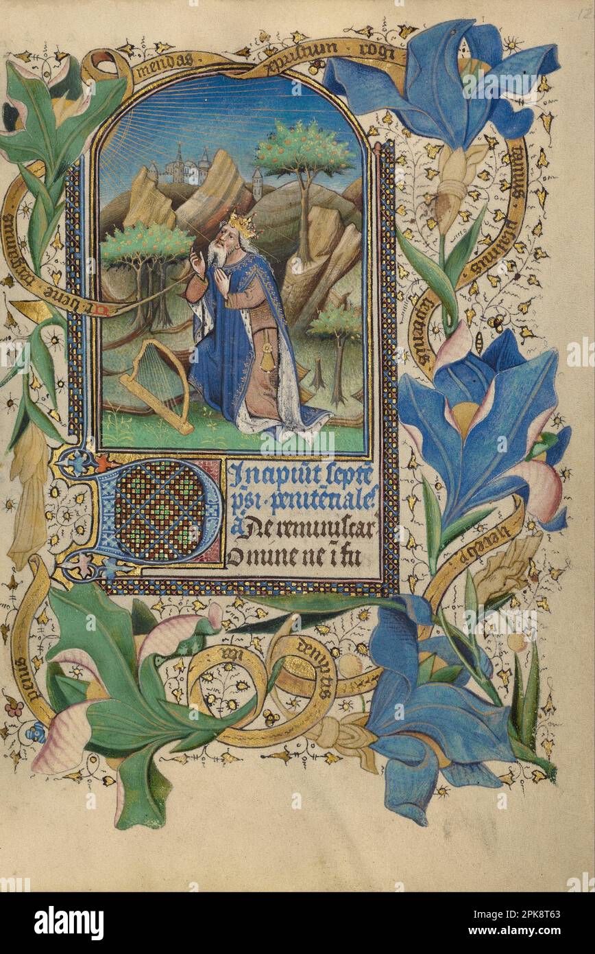 David in Prayer about 1450 - 1455 by Master of Guillebert de Mets Stock ...