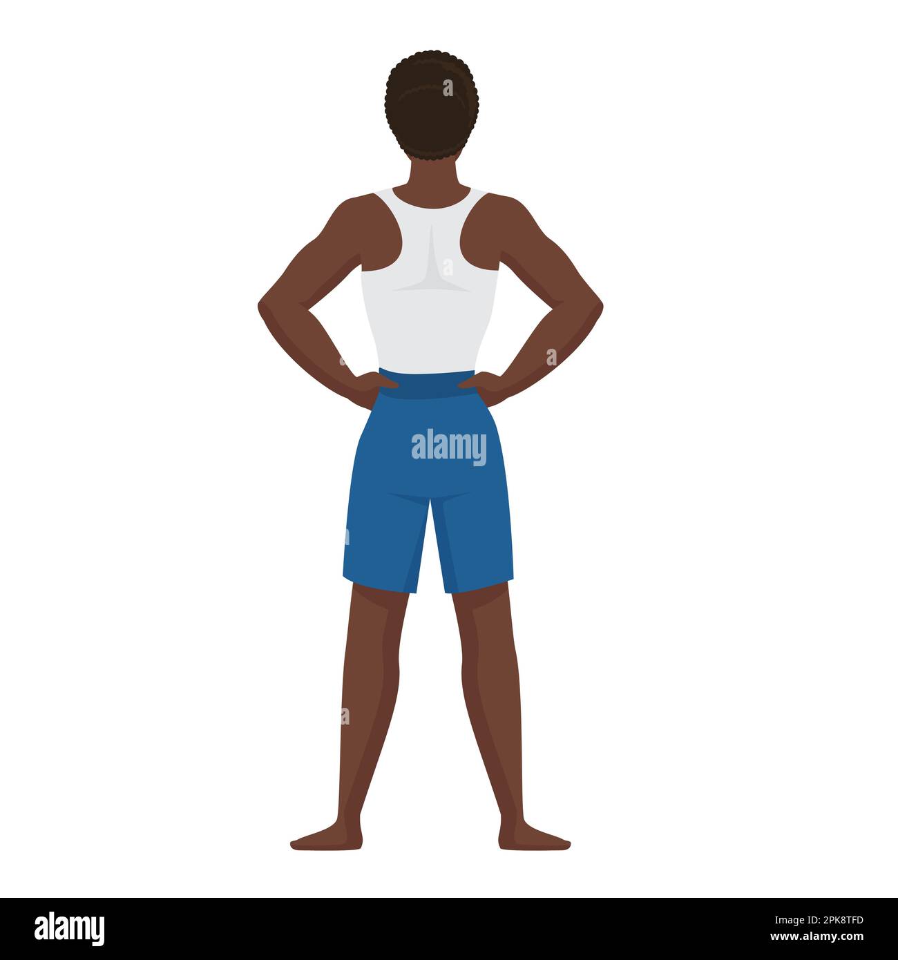 Back view of standing sport instructor. Gym trainer in standing ...