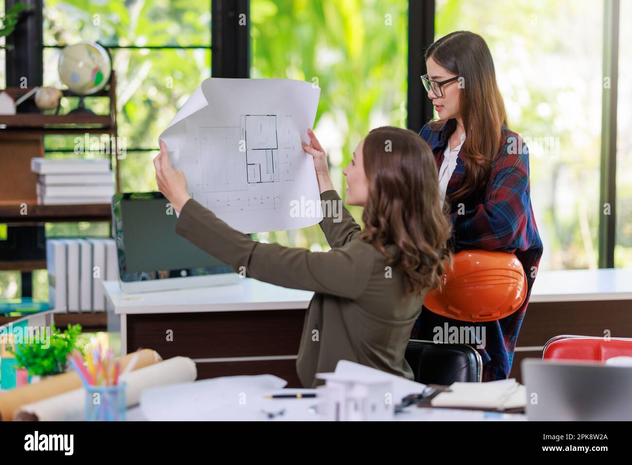 Construction concept of Engineer and Architect working with ...