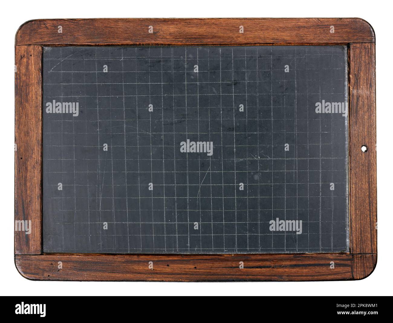 Old school blackboard with wooden frame, checkered, isolated background ...