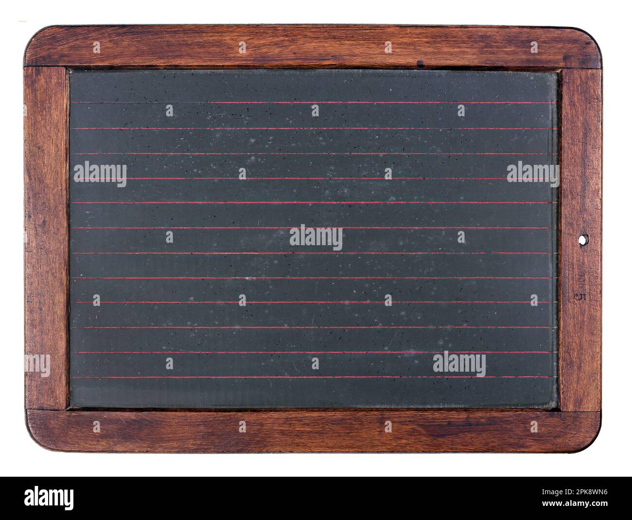 Old school blackboard with wooden frame, ruled, isolated background ...
