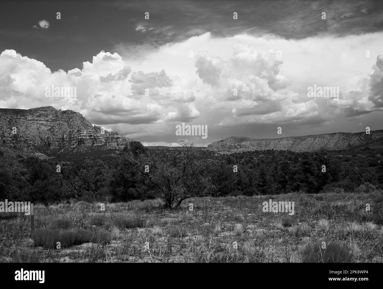 Black and white country mountains surrounding Sedona Arizona Stock ...