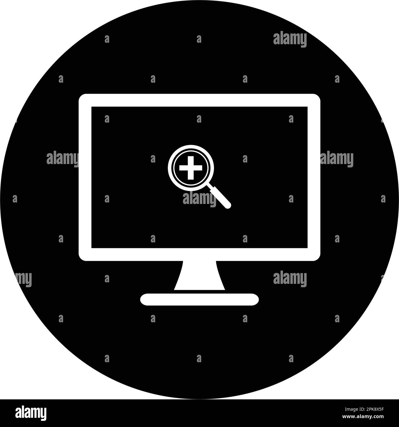 Computer Search Button Icon. Editable Vector EPS Symbol Illustration ...