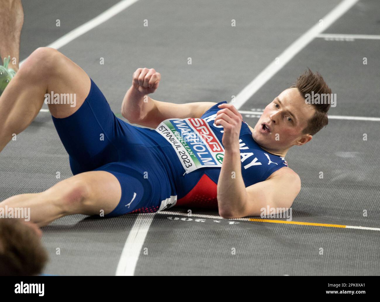 Karsten Warholm of Norway competing in the men’s 400m final at the ...