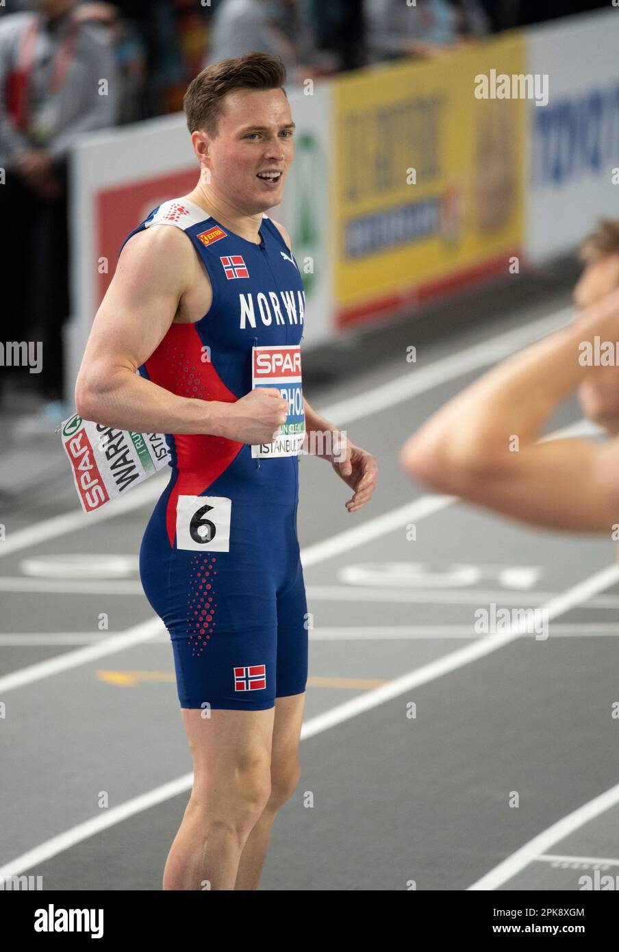 Karsten Warholm of Norway competing in the men’s 400m final at the ...