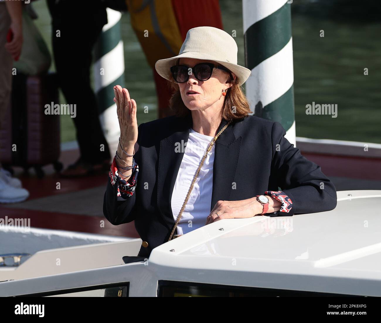 VENICE, ITALY - SEPTEMBER 05: Sigourney Weaver arrives at the Hotel ...