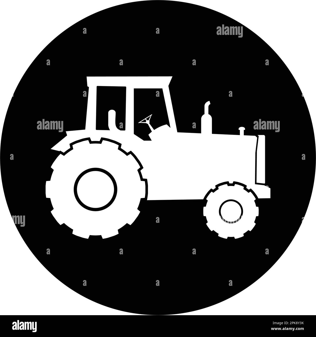 Agriculture, Farming Tractor Rounded Icon. Editable Vector EPS Symbol ...