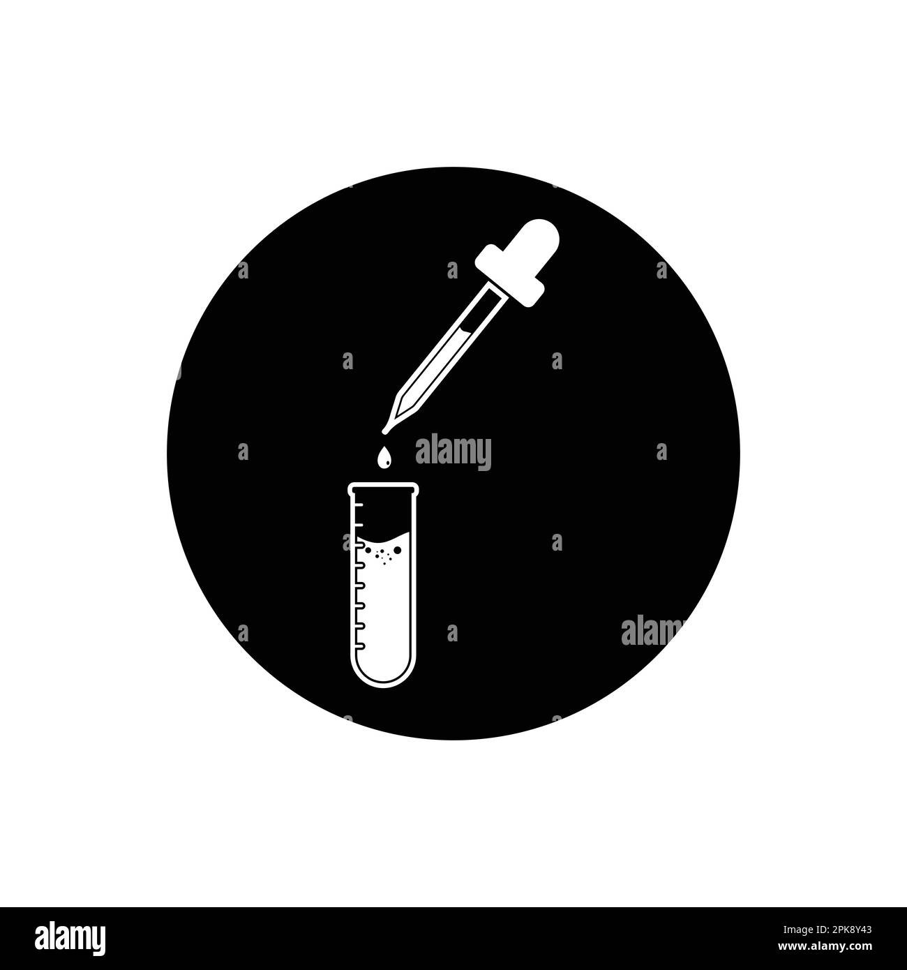 Test tube and pipette icon. Rounded Button Style Editable Vector EPS ...