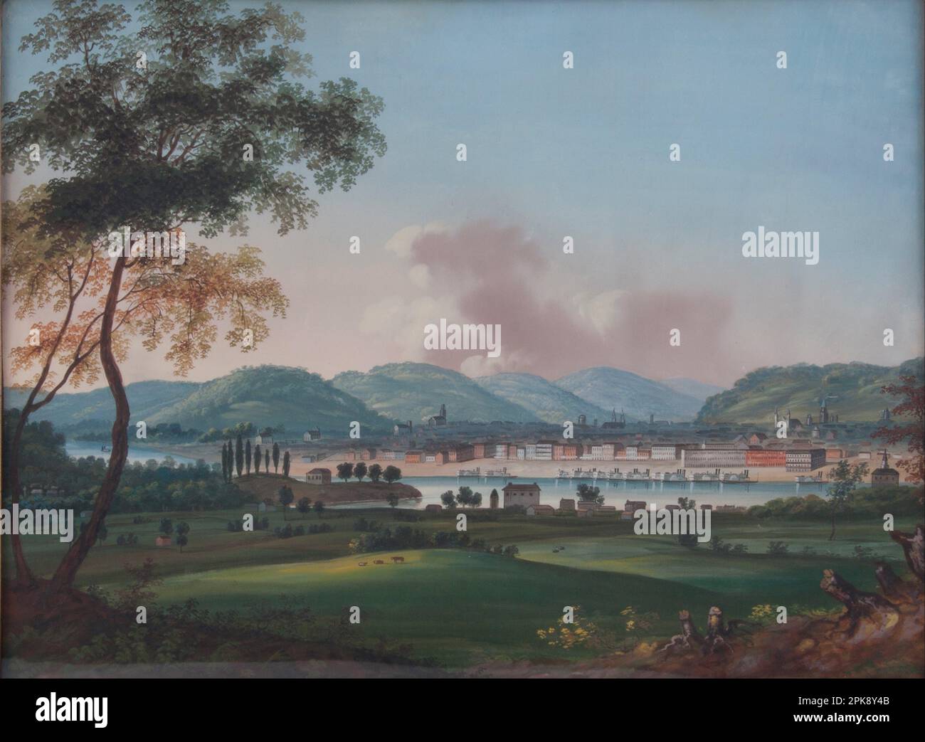 Cincinnati From Behind Newport Barracks 1835 by John Caspar Wild Stock ...