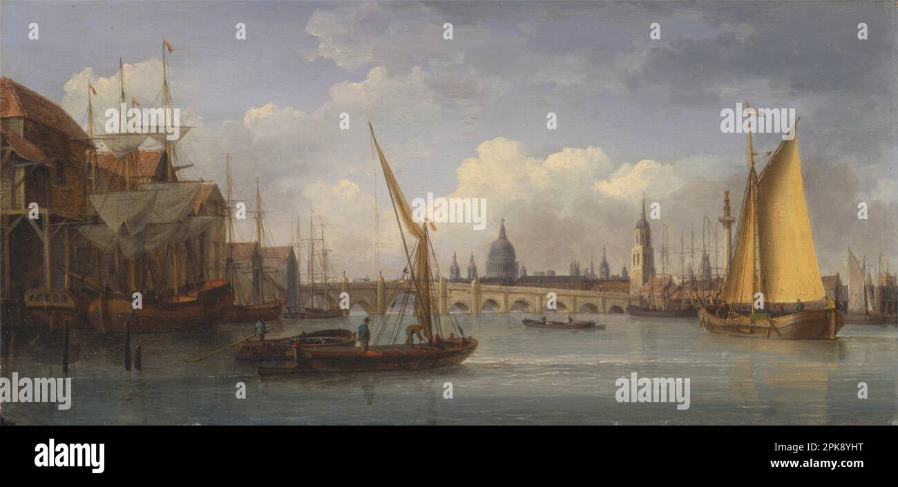 London Bridge, with St. Paul's Cathedral in the distance 1815 by ...