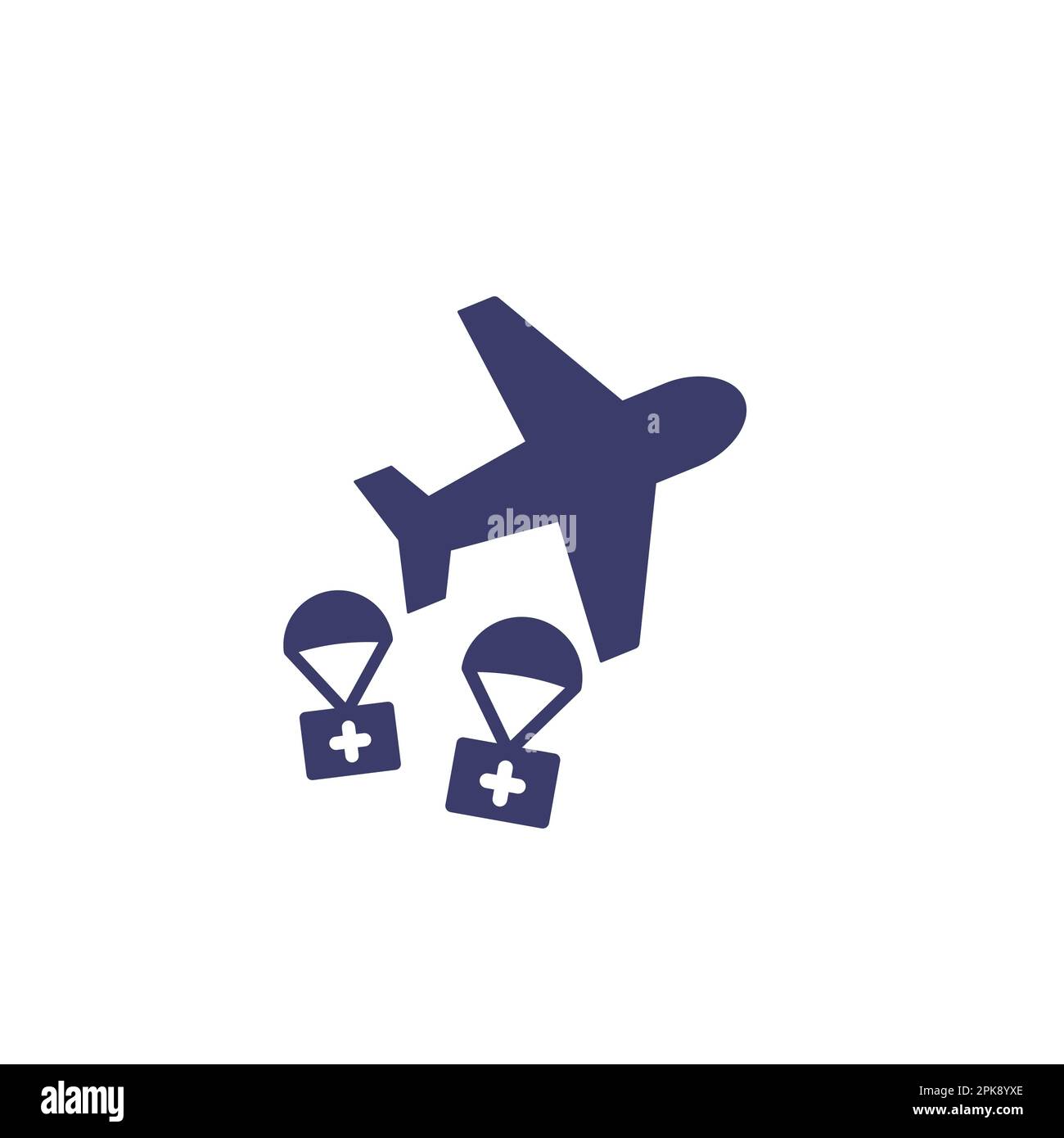 humanitarian aid icon with an airplane on white Stock Vector Image ...