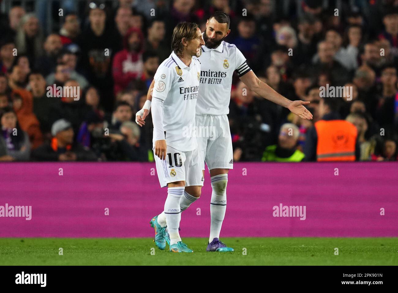 Karim Benzema of Real Madrid celebrates after scoring goal with his ...