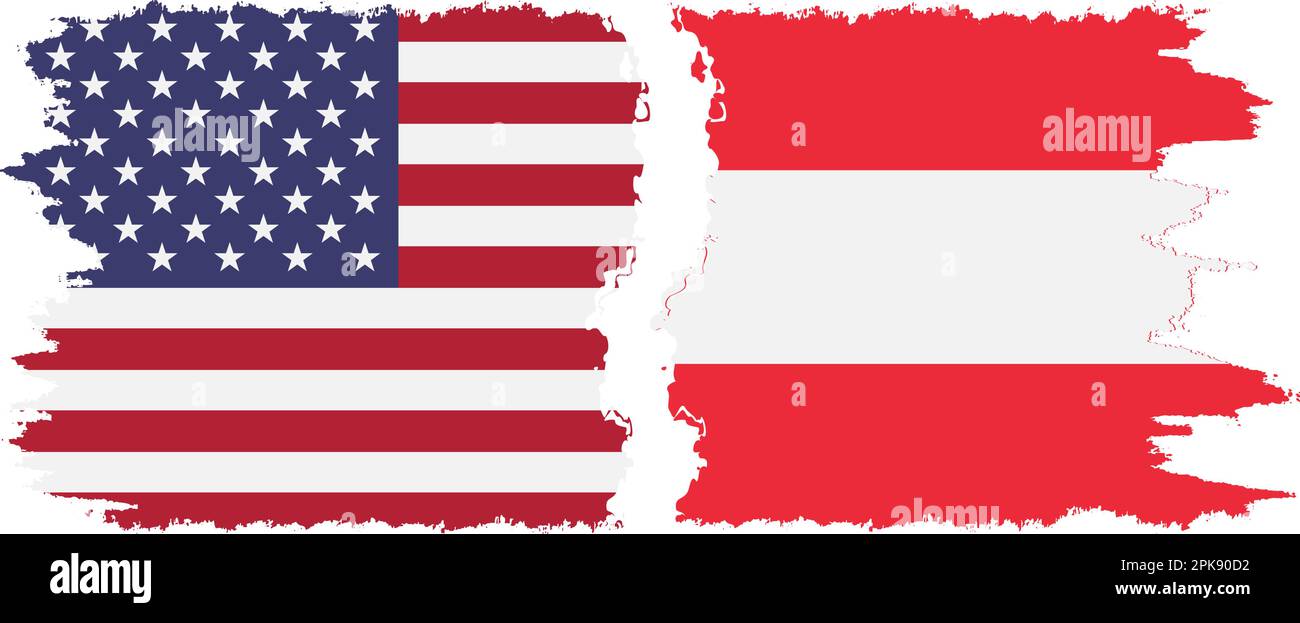 Austria and USA grunge flags connection, vector Stock Vector Image ...