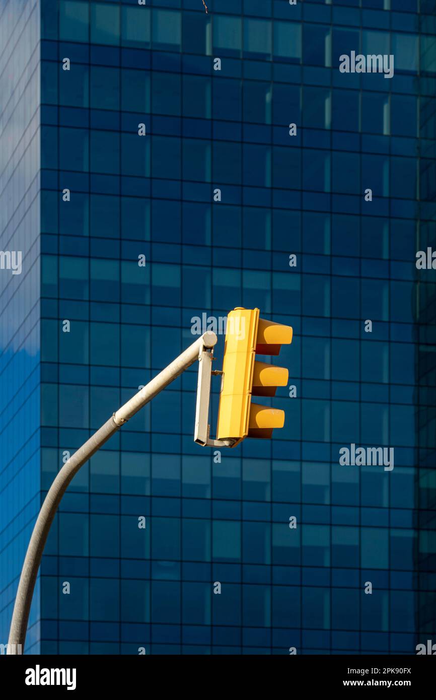 traffic light in a city in an area of modern office buildings Stock ...