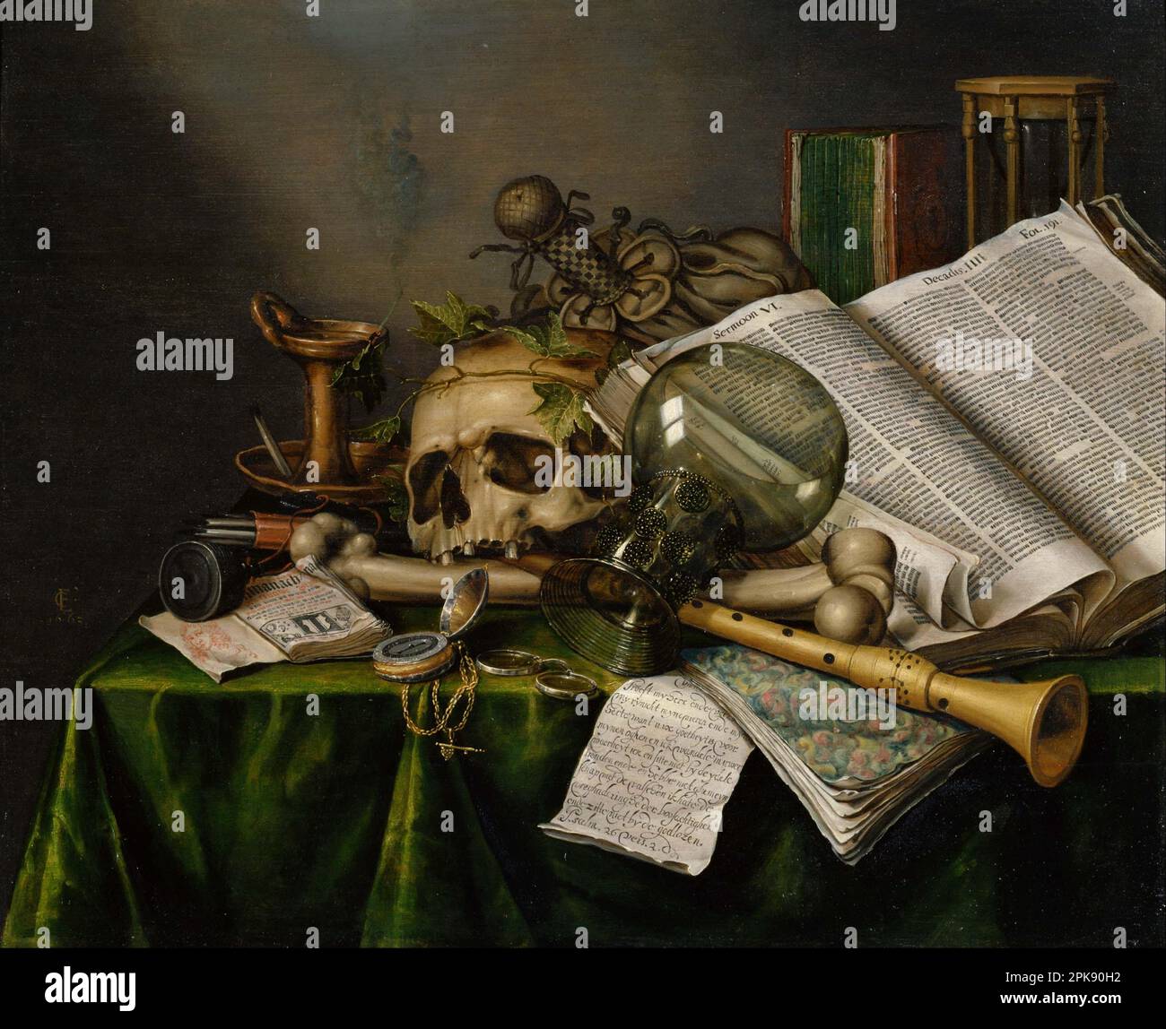 Vanitas - Still Life with Books and Manuscripts and a Skull 1663 by ...