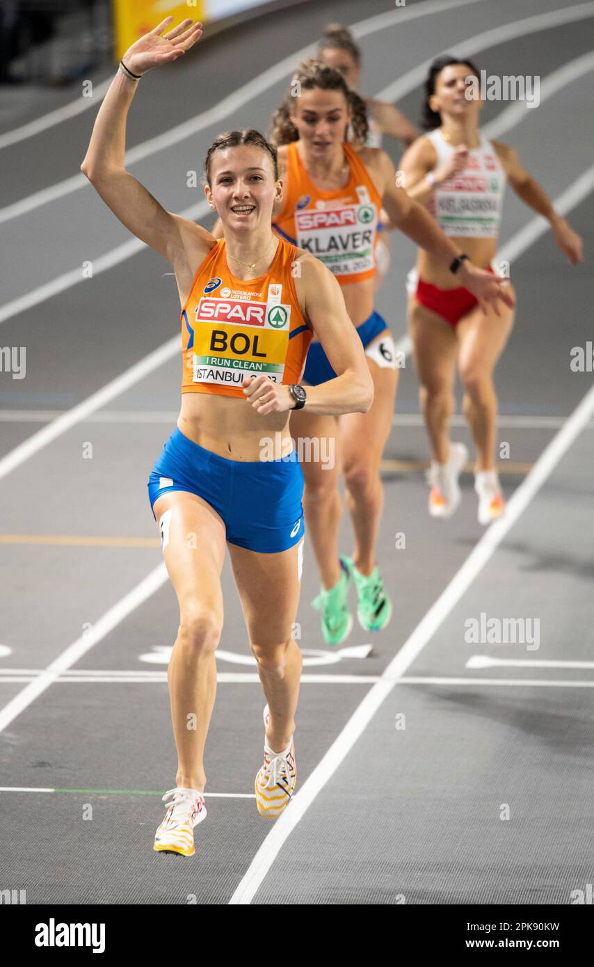 Femke Bol of the Netherlands competing in the women’s 400m final at the ...