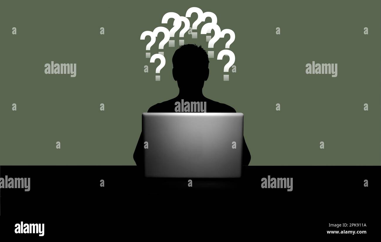 Person silhouette question mark hi-res stock photography and images - Alamy