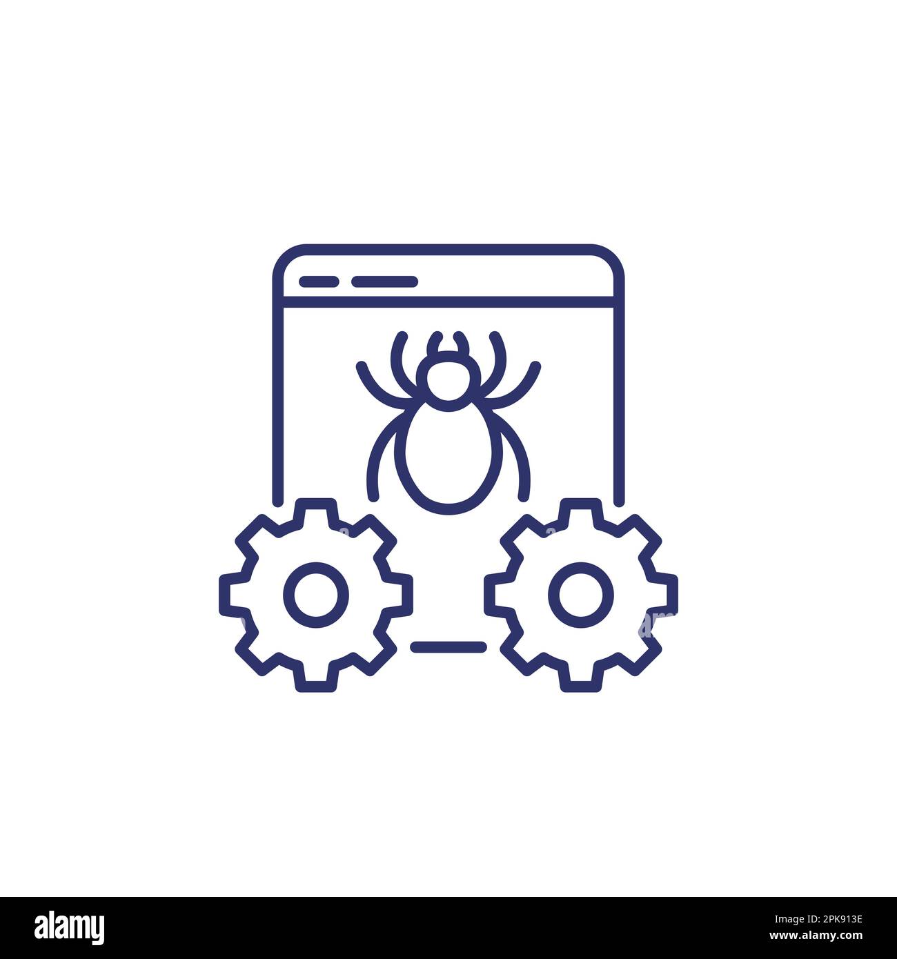 computer bug line icon on white Stock Vector Image & Art - Alamy