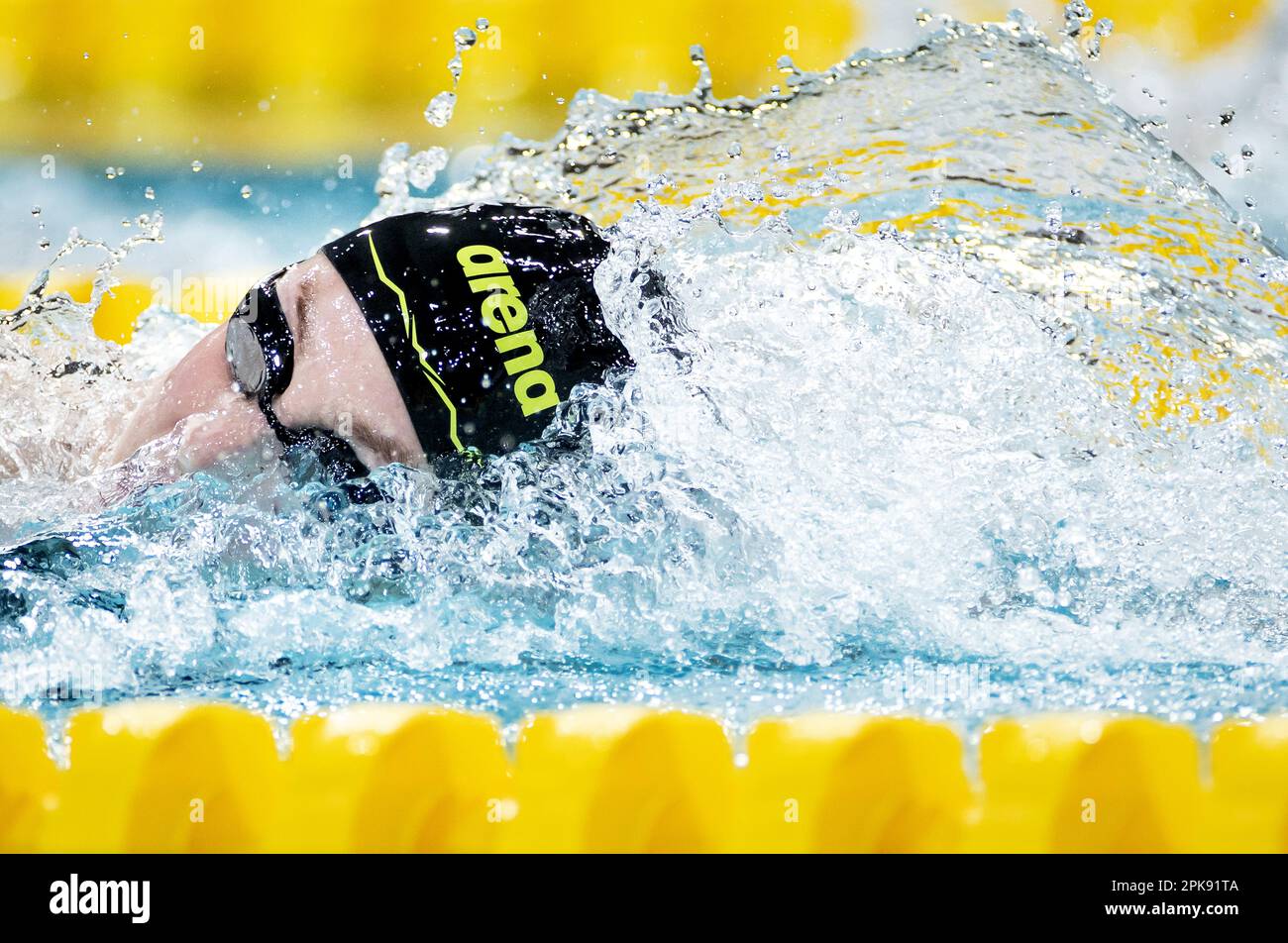 EINDHOVEN - Marrit Steenbergen in action in the 200 meter freestyle ...