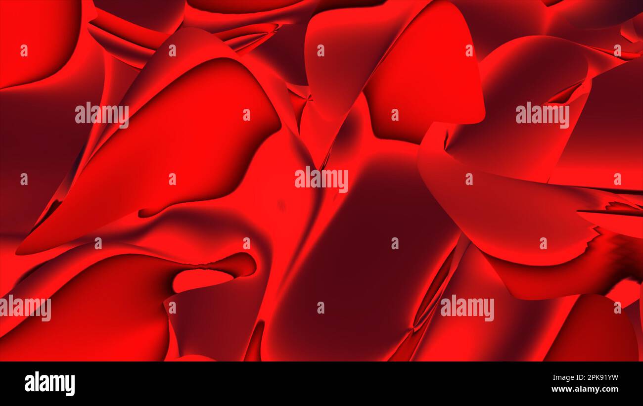 Abstract wavy liquid background in red color. Gradient design element ...