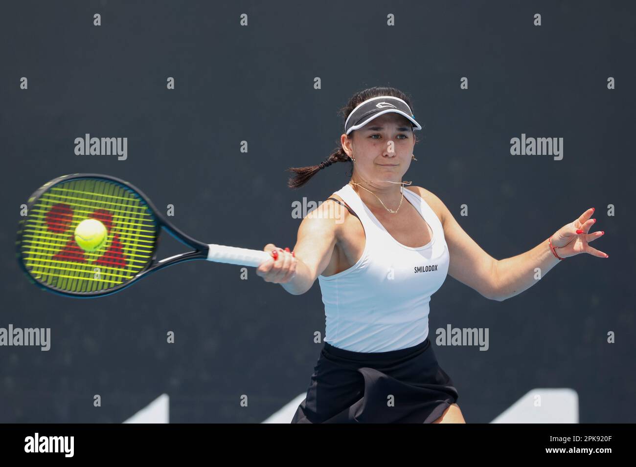 Eva Lys of Germany in action at the Australian Open 2023 Tennis Tournament, Melbourne Park ...
