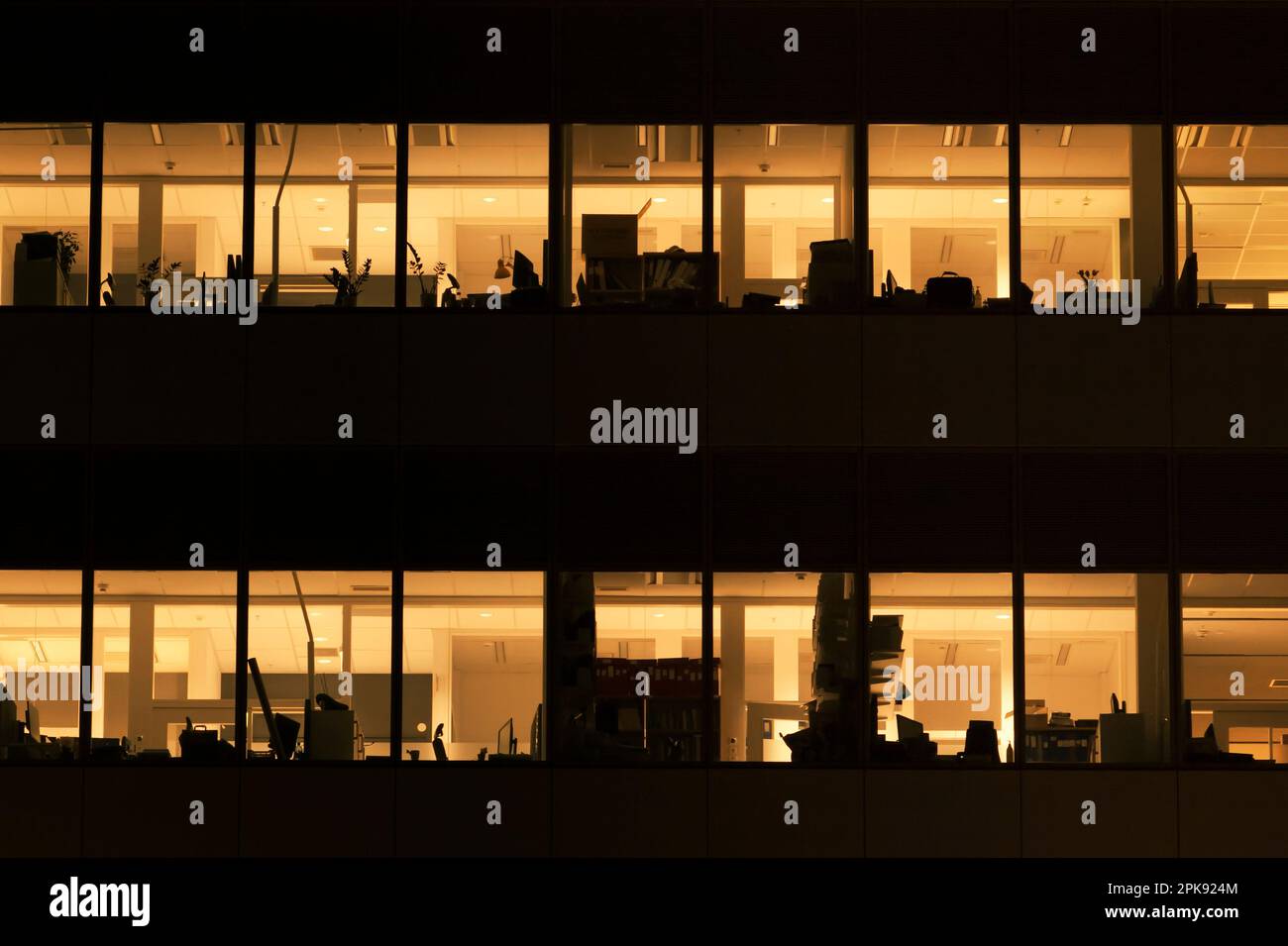 Silhouette of office working spaces and laboratories in a science ...