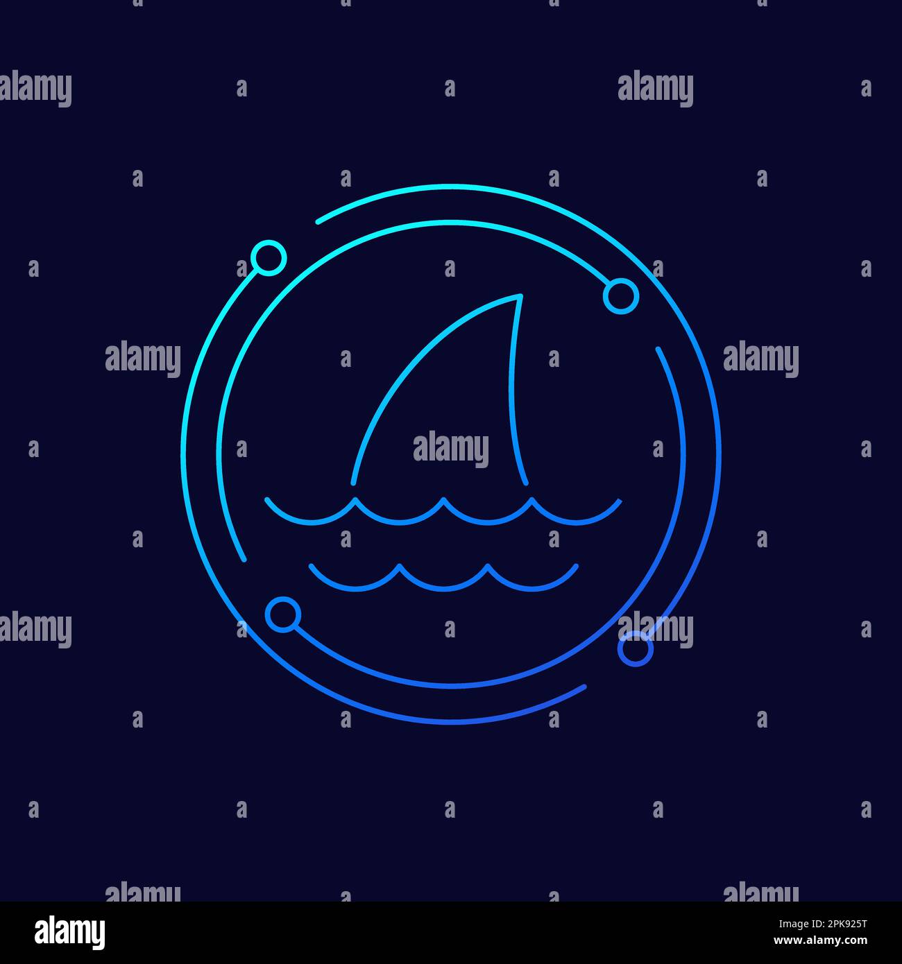 Shark fin icon, linear design Stock Vector Image & Art - Alamy