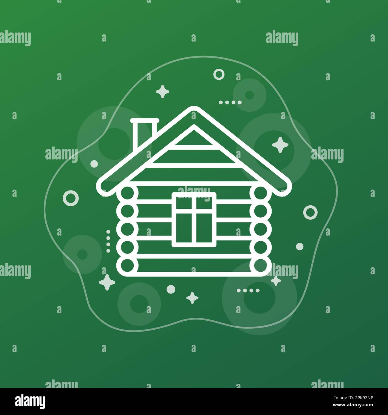 cabin icon, wooden hut line vector Stock Vector Image & Art - Alamy