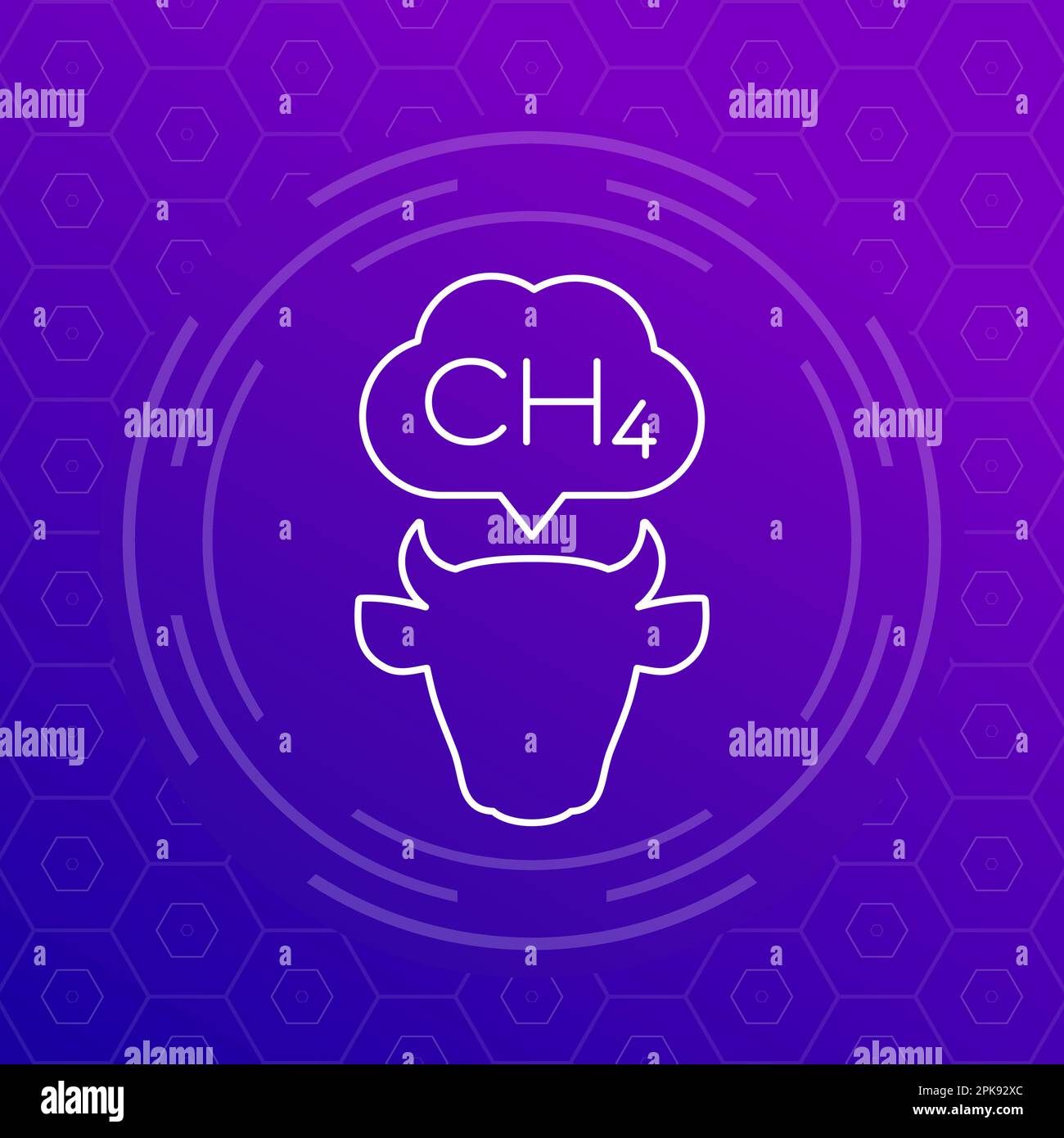methane emissions from cattle icon with a cow Stock Vector Image & Art ...