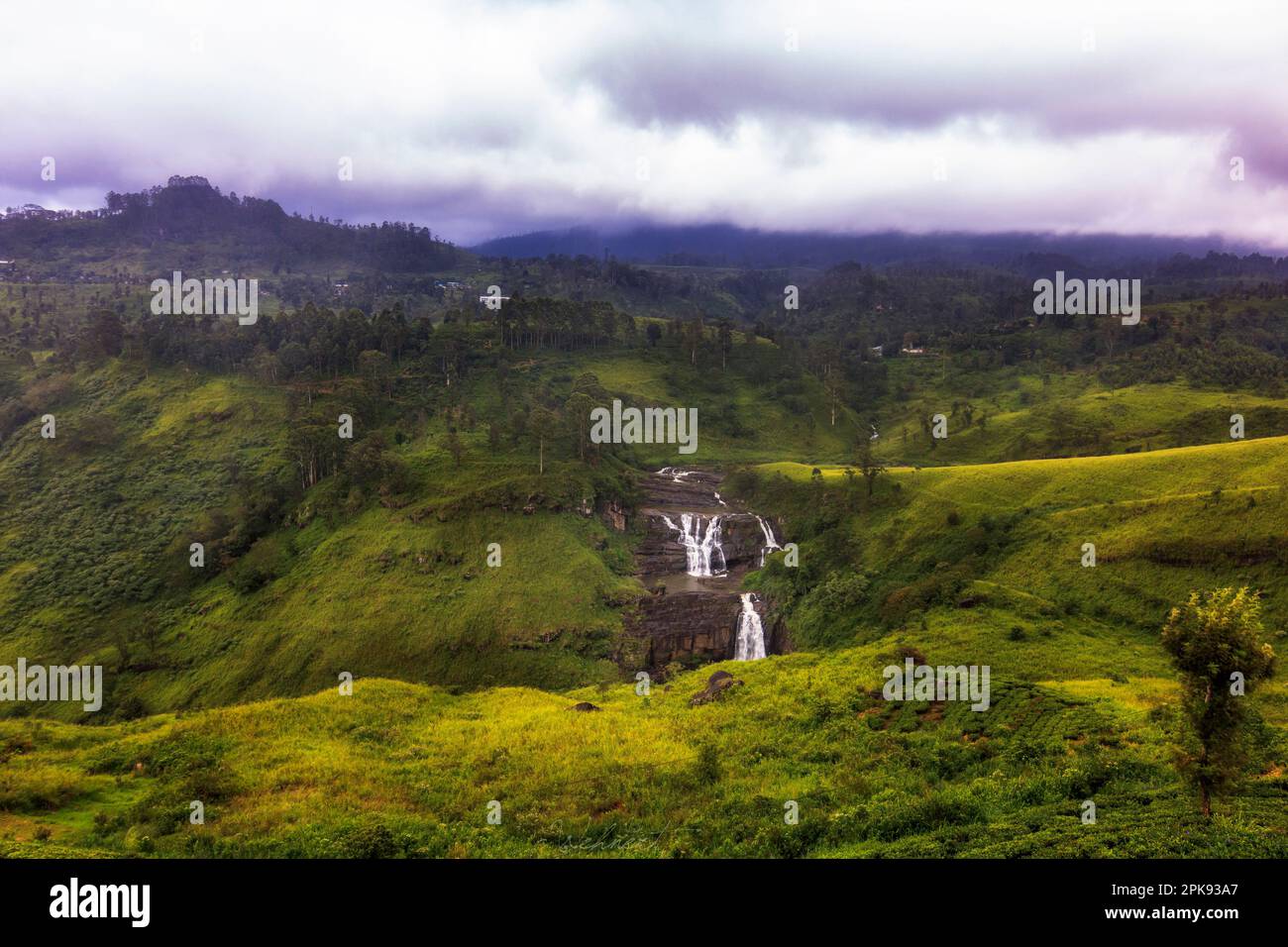 Waterfall in highlands of Sri Lanka, landscape shot Stock Photo - Alamy