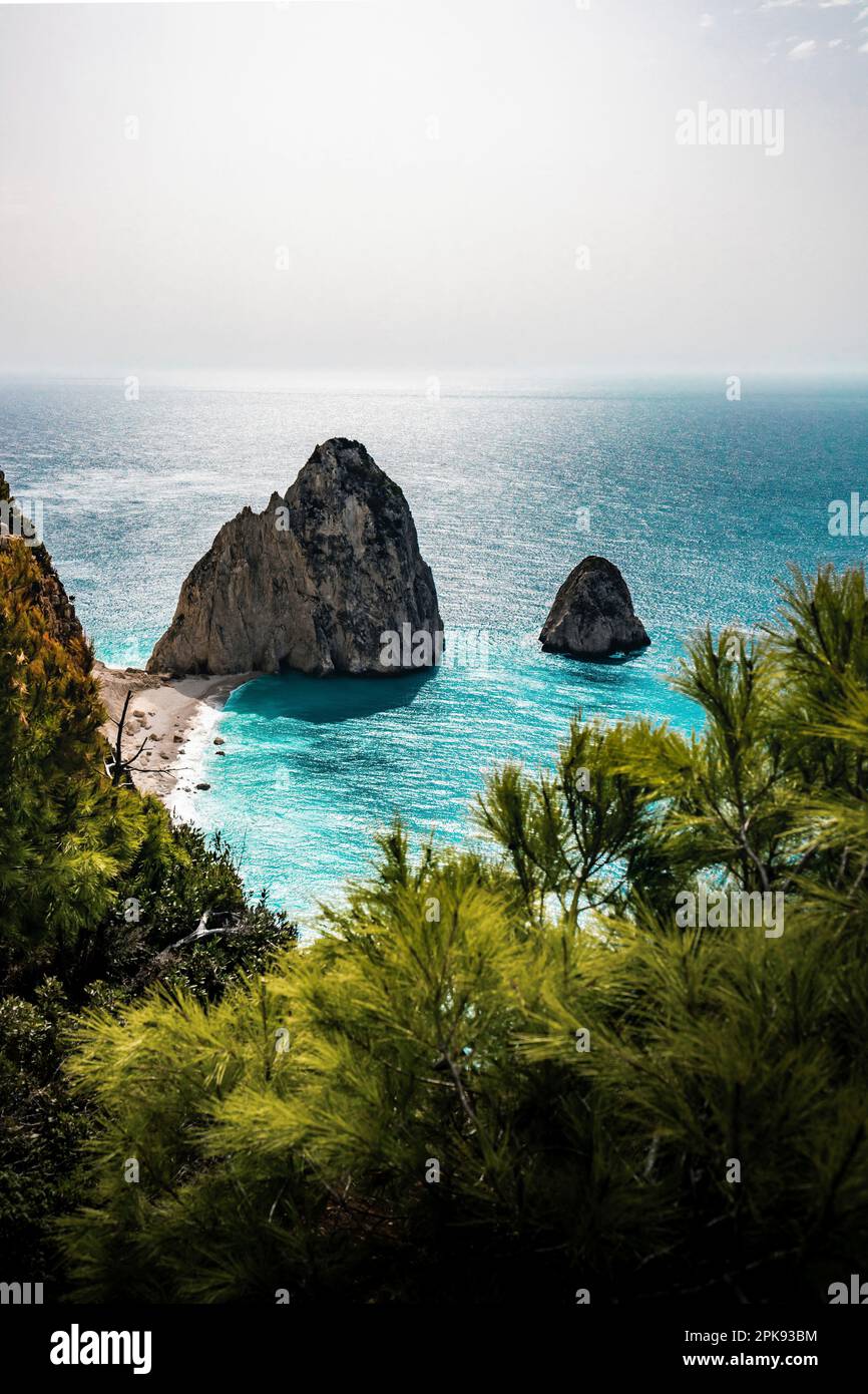 The Myzithres Rock in the Mediterranean Sea. Viewpoint near Kerion on ...