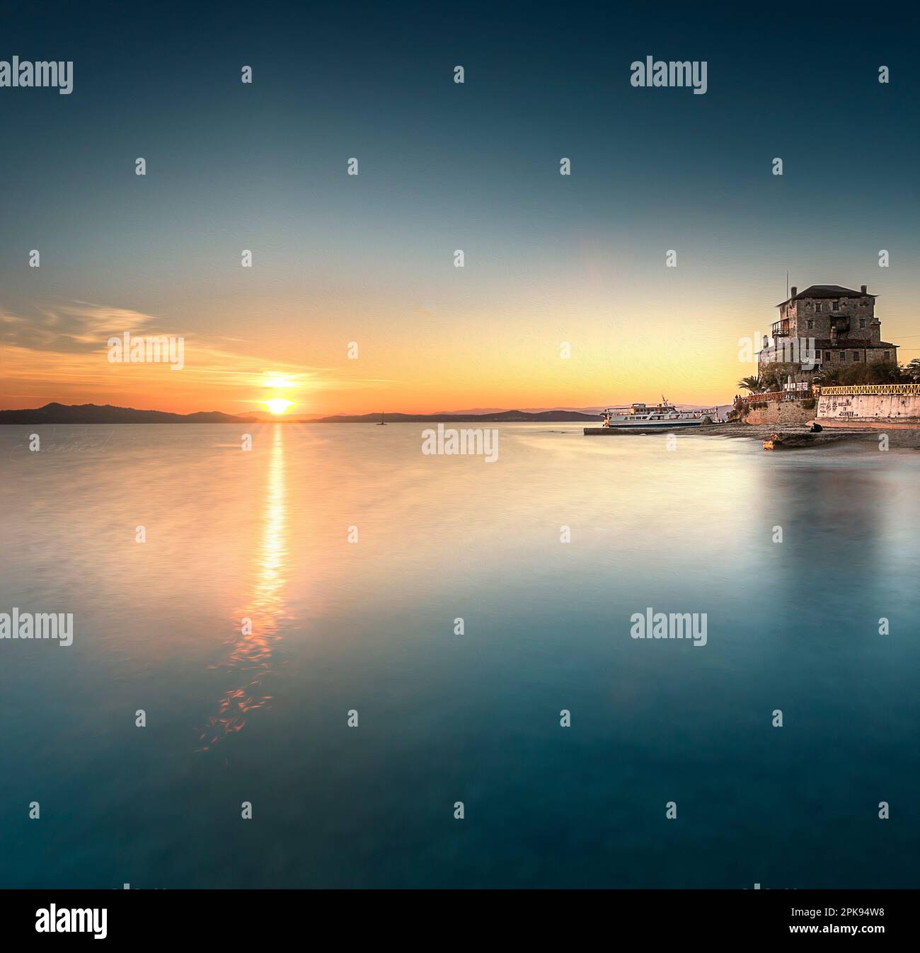 The famous Byzantine Tower of Prosphorion. The watchtower is located in ...