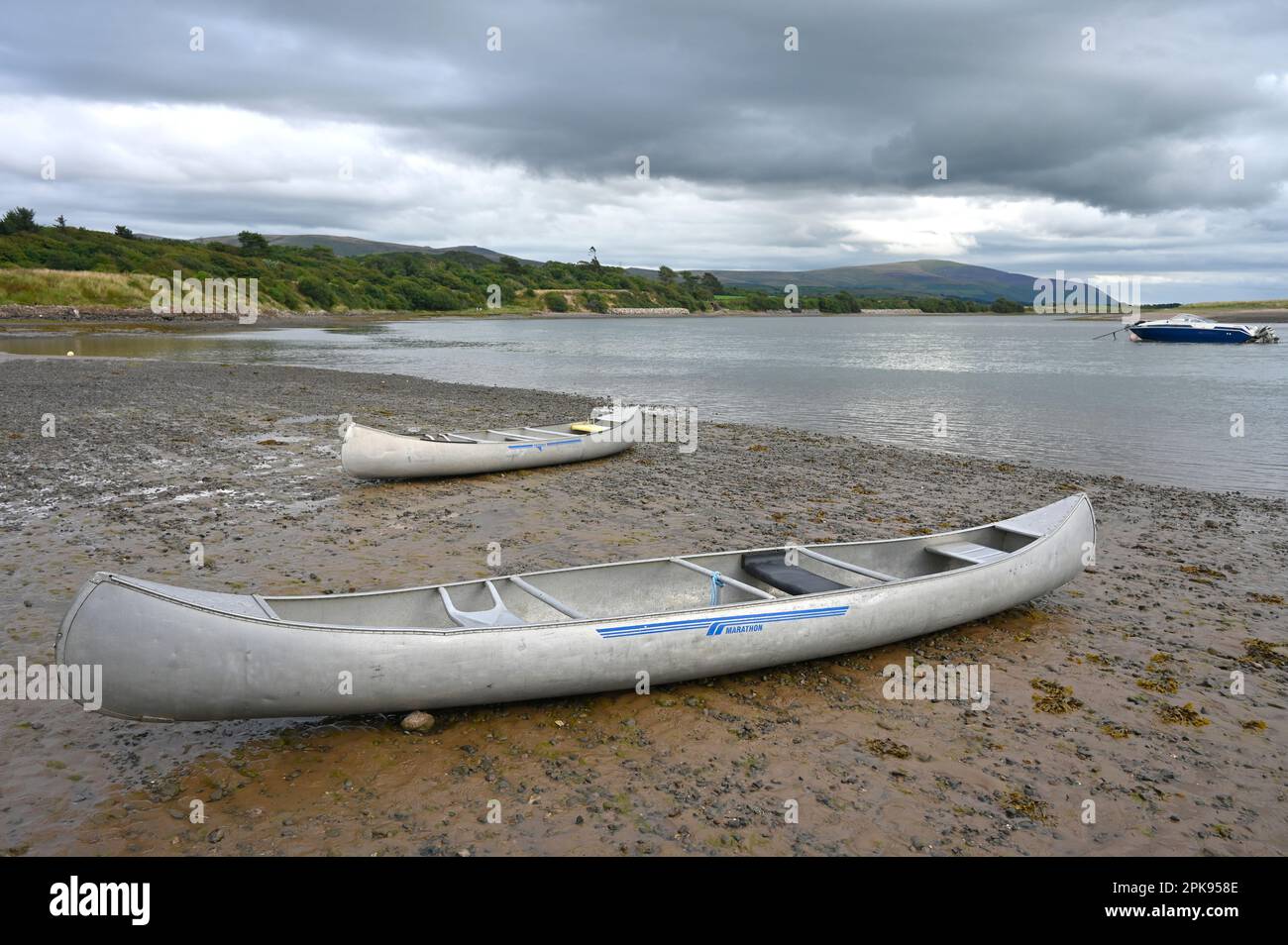 Canadian canoe on estuary Stock Photo - Alamy