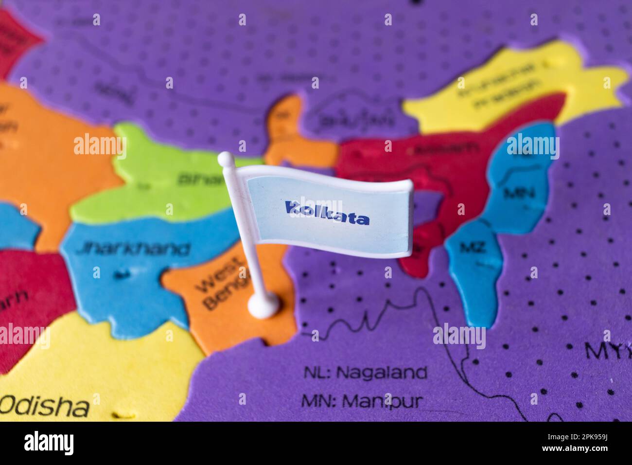 Kolkata - the capital city of West Bengal shown in map Stock Photo - Alamy