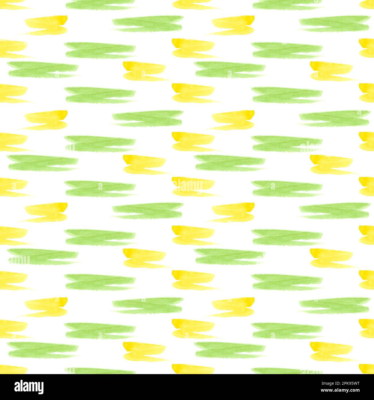 Hand drawn watercolor brush strokes seamless pattern isolated on white ...
