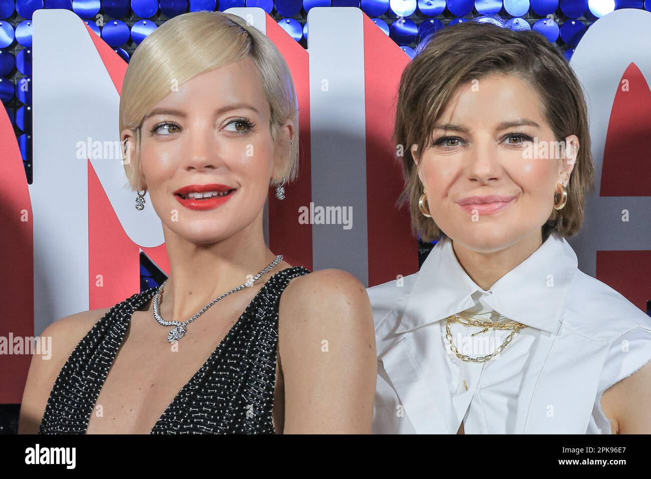 Lily Allen, singer and actress, and actress Aimee-Ffion Edwards at the ... Lily Allen, singer and actress, and actress Aimee-Ffion Edwards at the ...
