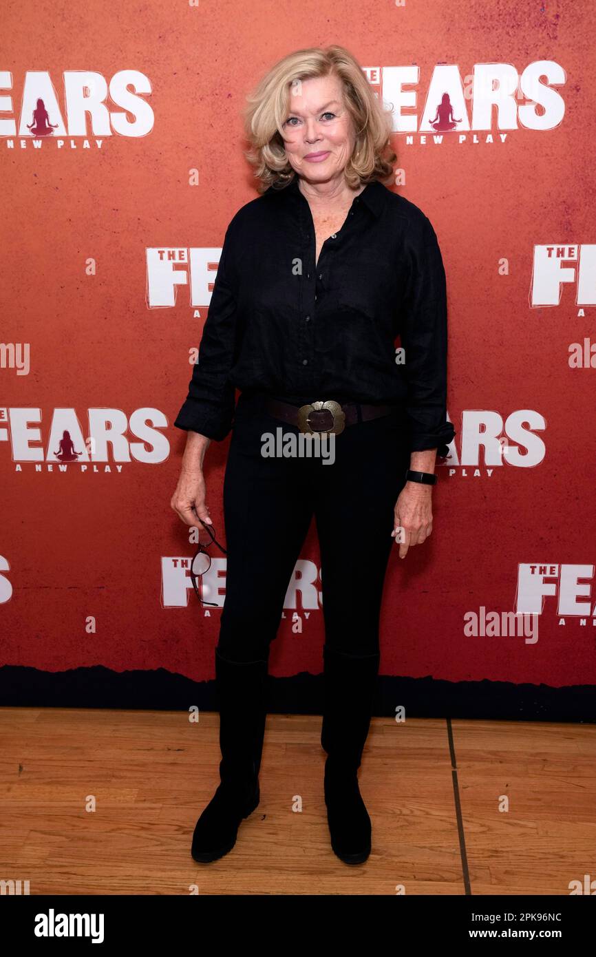 Robyn Peterson attends a press event for "The Fears" Off-Broadway play ...