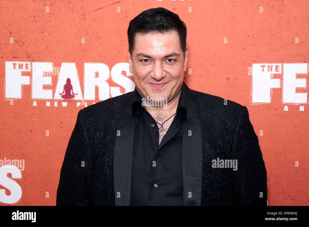 Mehran Khaghani attends a press event for "The Fears" Off-Broadway play ...