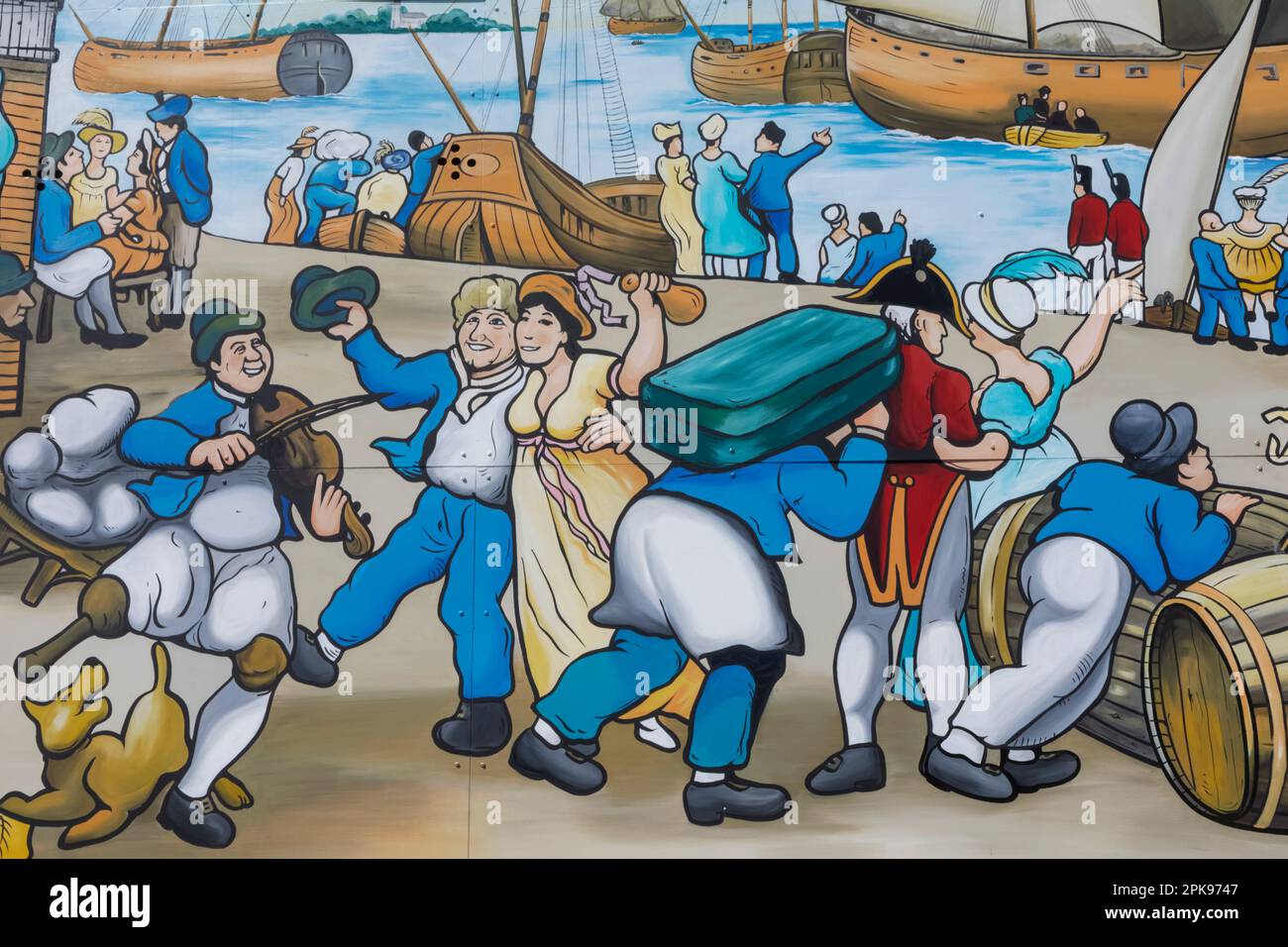 England, Hampshire, Portsmouth, Old Portsmouth, The Bridge Tavern, Wall ...