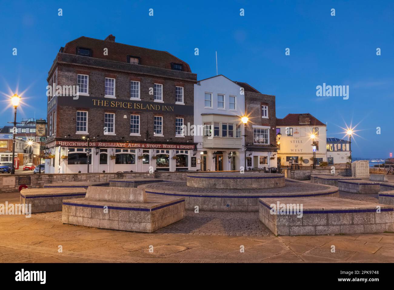 England, Hampshire, Portsmouth, Bath Square and the Spice Island Inn ...