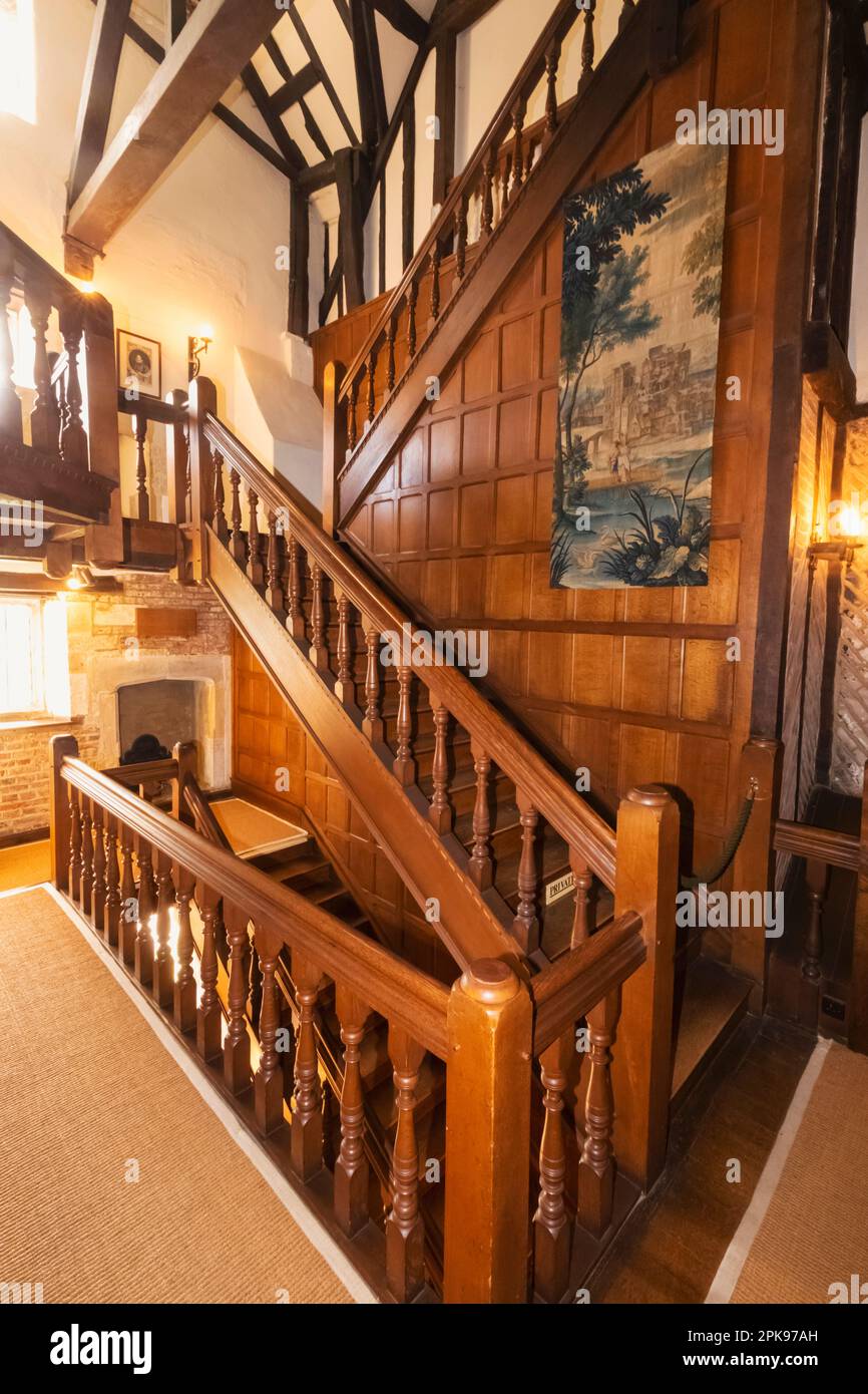 England, East Sussex, Michelham Priory, Interior Stairway Stock Photo ...
