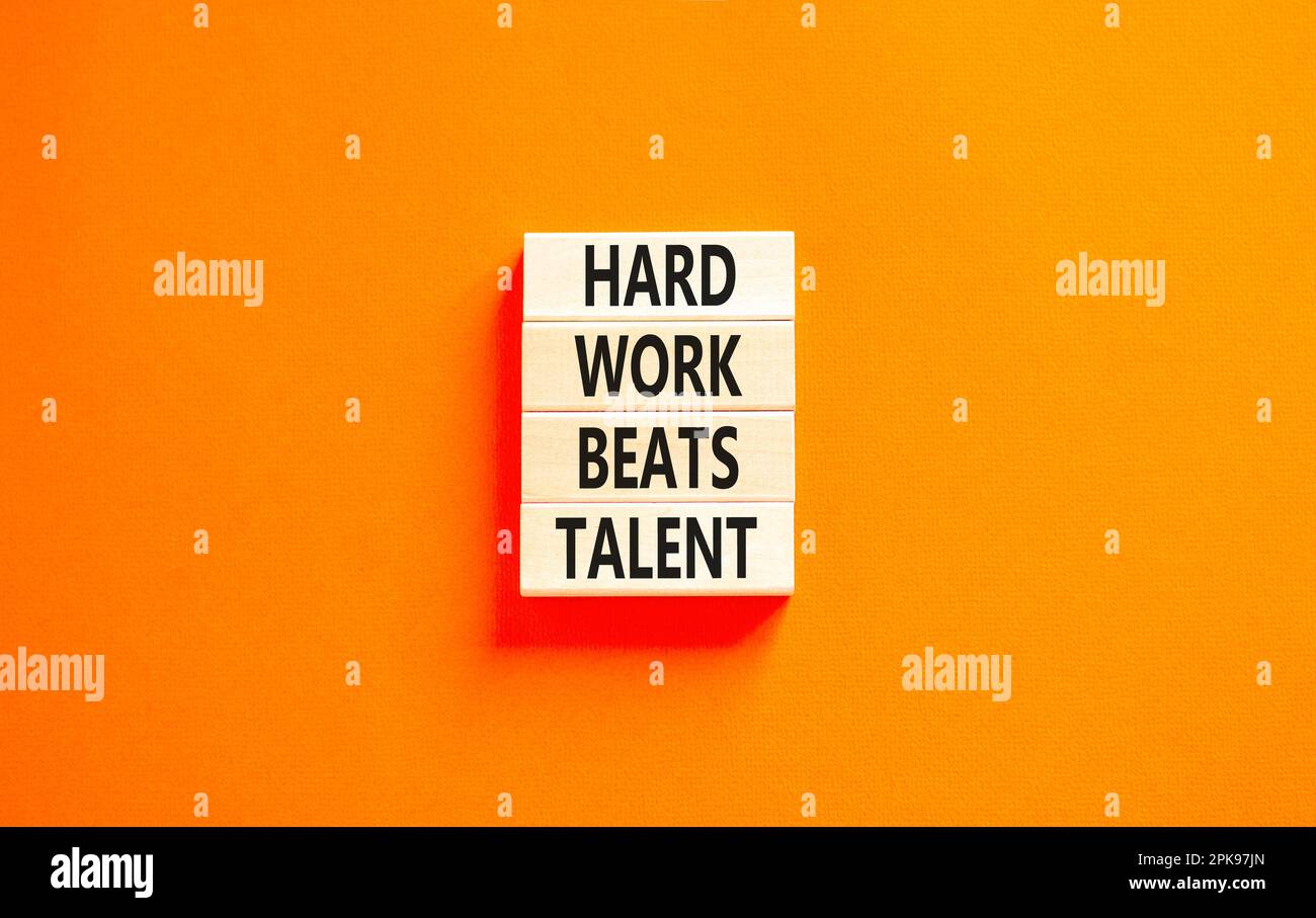 Hard work beats talent symbol. Concept words Hard work beats talent on ...