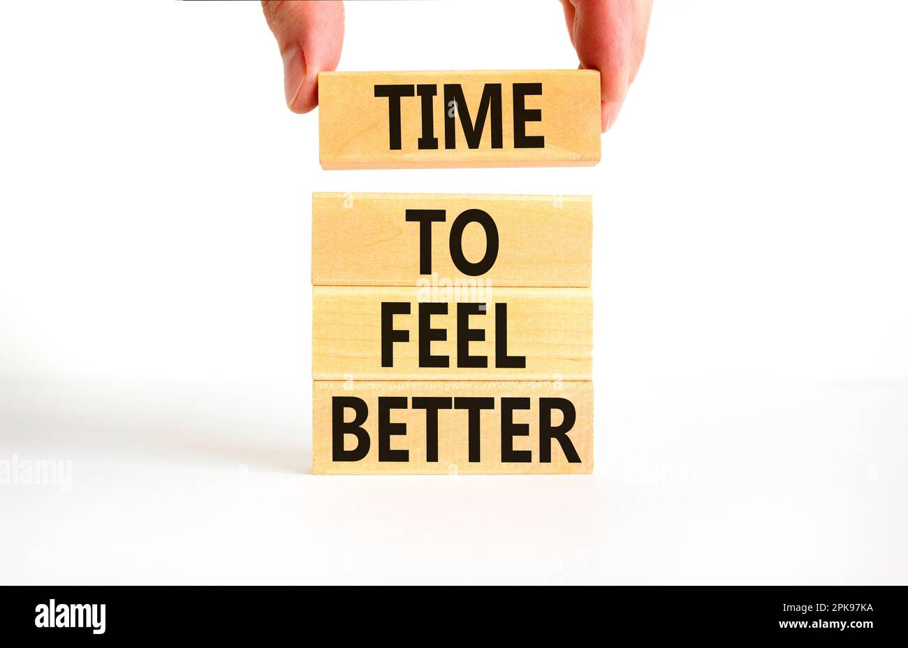 Time to feel better symbol. Concept words Time to feel better on wooden ...