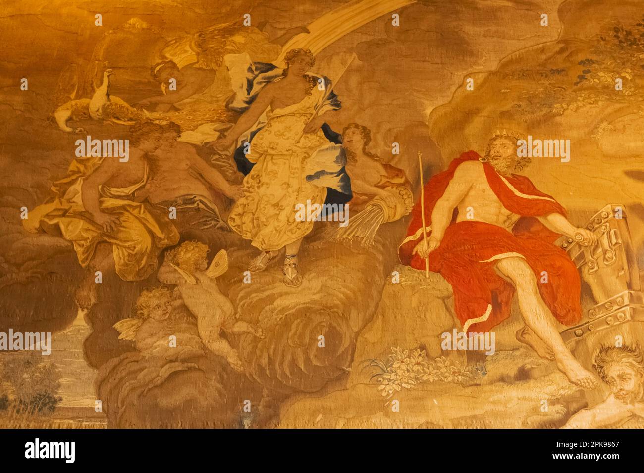 Tapestry depicting scenes from greek mythology hi-res stock photography ...
