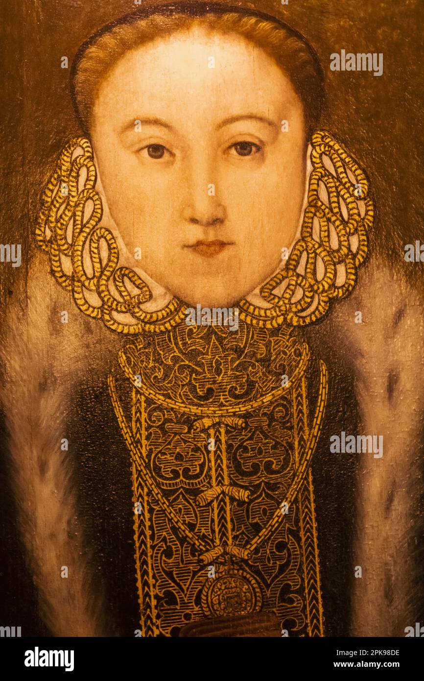 England, Kent, Hever, Hever Castle, Portrait of Queen Elizabeth 1 dated ...